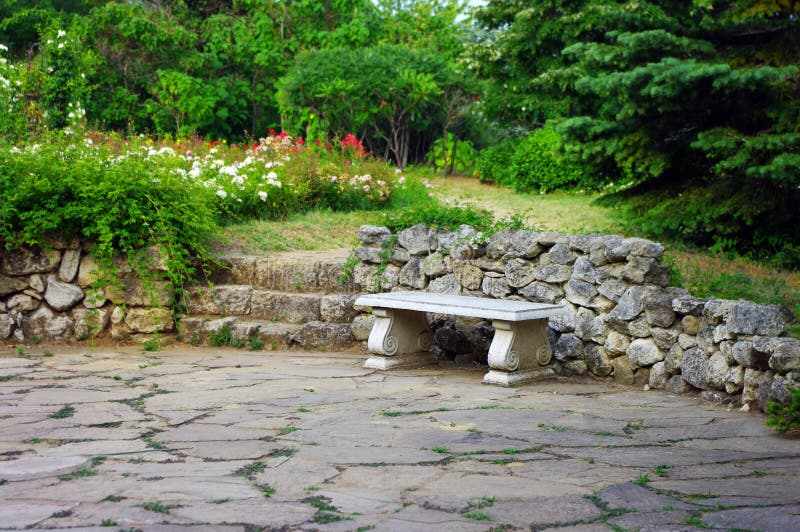 Stone bench stock photo. Image of background, granite - 26912388