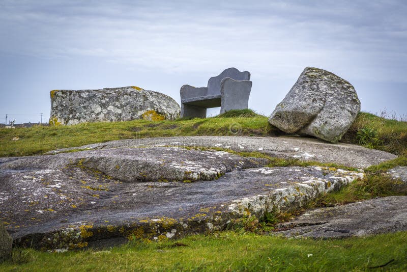 Stone Bench with Big Rocks in Ireland Stock Image - Image of beautiful ...