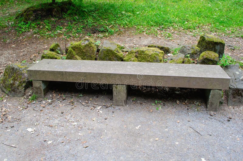 Stone Bench Supported by Two Stone Figures. Perast, Montenegro. Stock ...