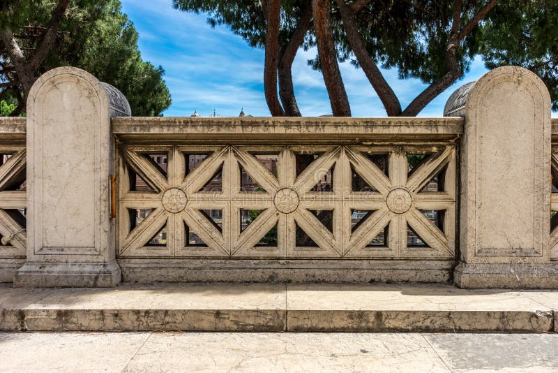 Stone Bench in Front of a Building in Rome, Italy Stock Photo - Image ...
