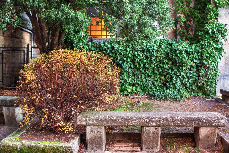 Stone bench. stock photo. Image of architecture, italian - 65294362