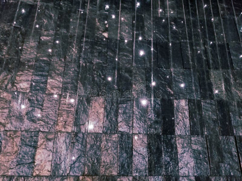 Stone Black Wall Reflective Background and Design Art Work Stock Photo ...