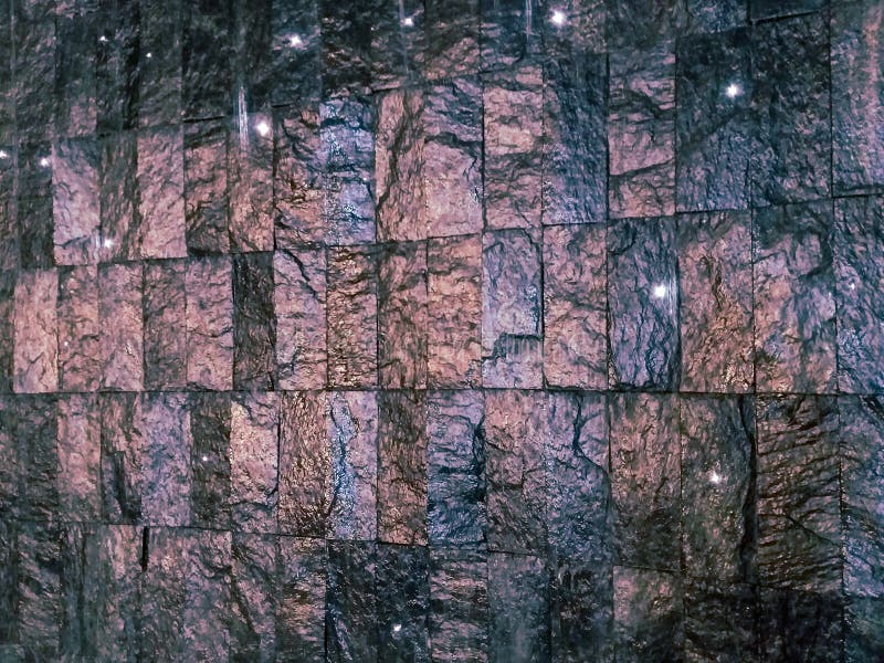 Stone Black Wall Reflective Background and Design Art Work Stock Photo ...