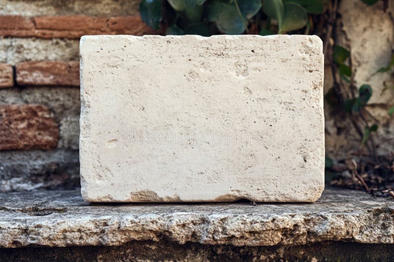 A Stone Block Sits Atop a Stone Step, Perfect for Adding Texture and ...