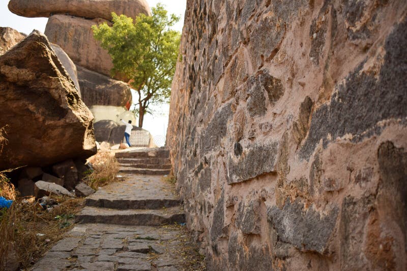 The Stone Block Steps Walk Path in the Park/Fort Stock Photograph Image ...