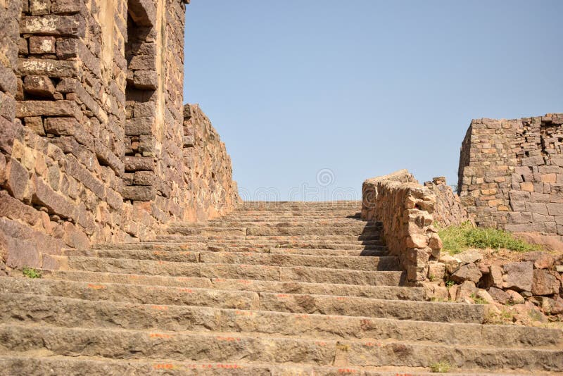 The Stone Block Steps Walk Path in the Park/Fort Stock Photograph Image ...