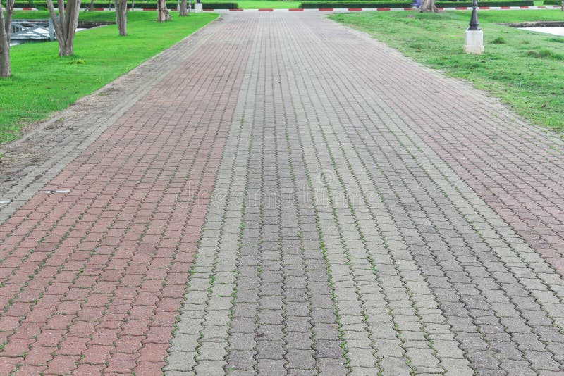 Stone Block Walk Path in the Park Stock Photo - Image of color, path ...