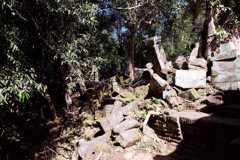 The Stone Blocks of the Ancient Ruins are Lit by the Bright Midday Sun ...