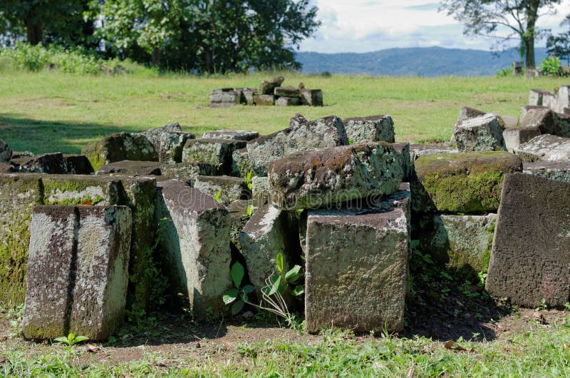Stone Blocks Ruins in Ratu Boko Temple Complex Stock Photo - Image of ...