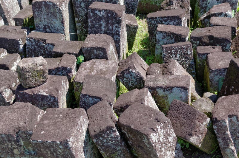 Stone Blocks Ruins in Ratu Boko Temple Complex Stock Image - Image of ...
