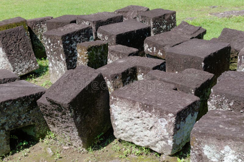 Stone Blocks Ruins in Ratu Boko Temple Complex Stock Image - Image of ...