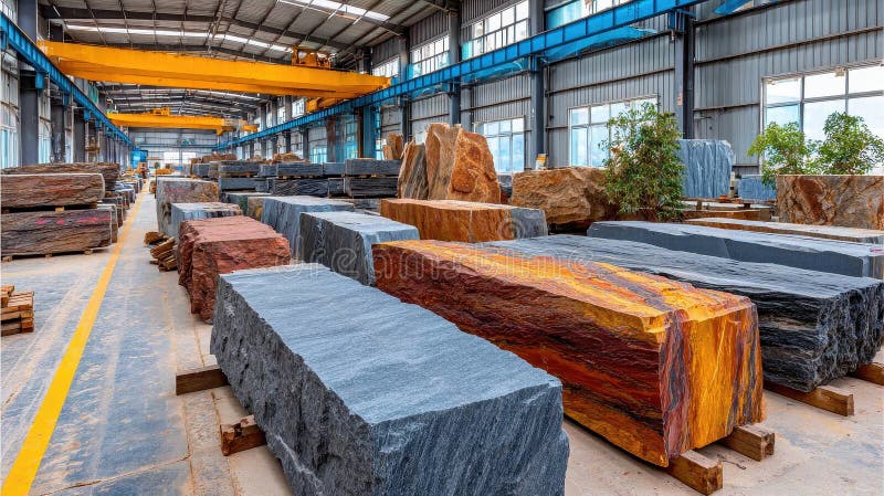 Stone Blocks in a Warehouse. Colors and Textures Vary, Ideal for ...