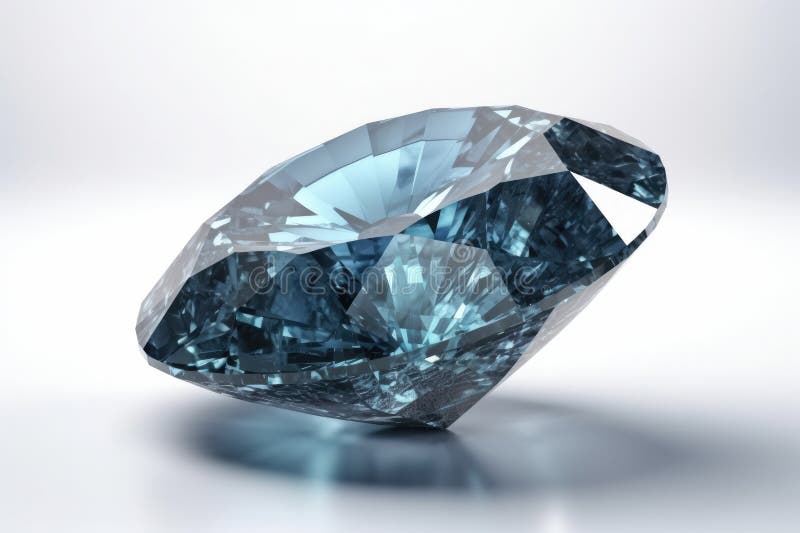Stone Blue Diamond on White Background. Generative AI Stock ...