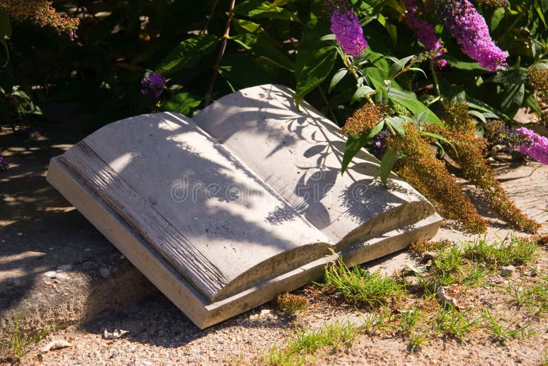 Stone Book in the garden stock image. Image of architecture - 38233589
