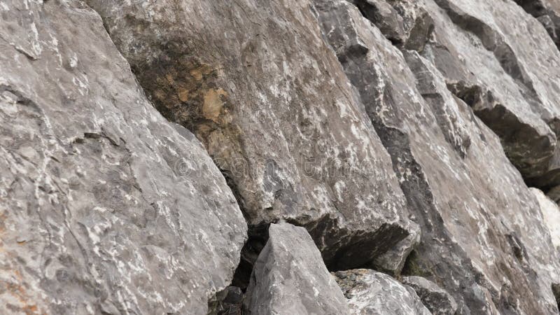 Stone Boulder Wall Made of Natural Rock. Rough Surface Stock Footage ...