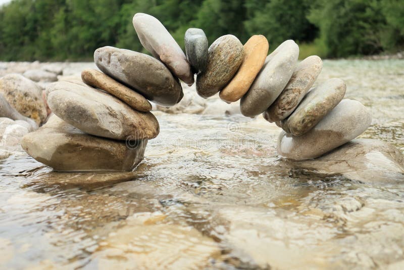 Stone Bow with Different Colored Stones Stock Photo - Image of shine ...