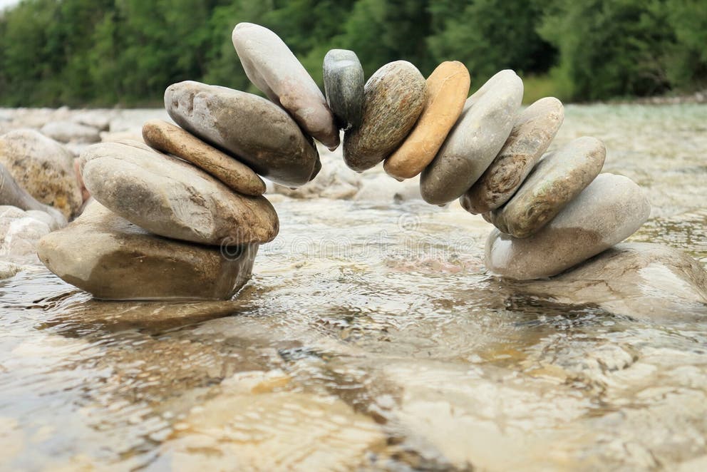 Stone Bow with Different Colored Stones Stock Photo - Image of shine ...