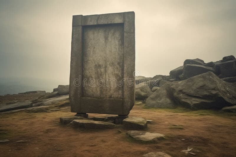 A Stone Box on Top of Rocks Stock Illustration - Illustration of ...