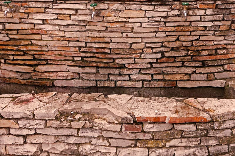 Stone Brick Wall Background Stock Photo - Image of texture, brown ...