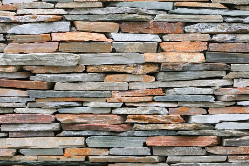 Stone Brick Wall Texture Striped Stacked Slabs Background Stock Photo ...