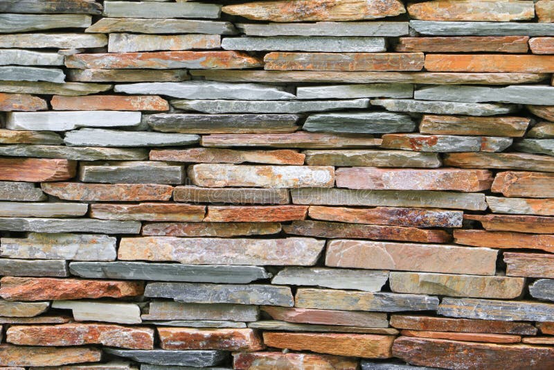 Stone Brick Wall Texture Striped Stacked Slabs Background Stock Photo ...