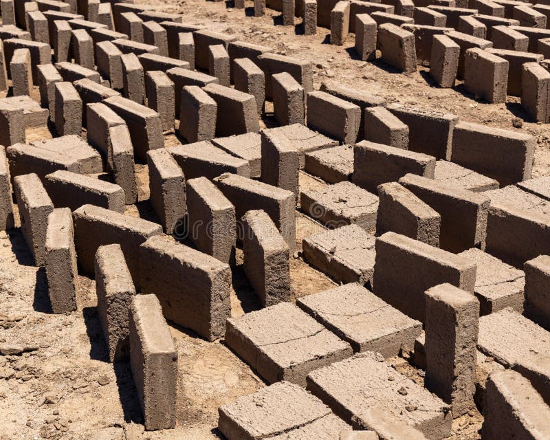 Stone Bricks Aligned on the Ground on a Sunny Day Stock Image - Image ...