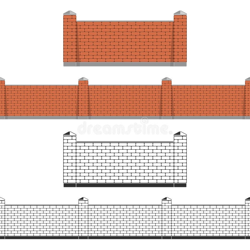 Stone bricks fence stock illustration. Illustration of board - 376551799