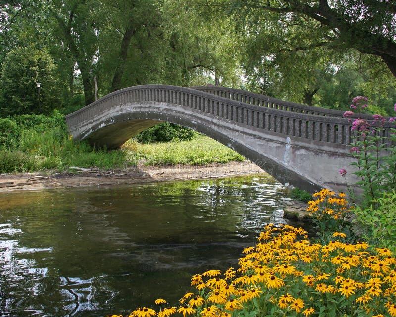 Stone Bridge stock photo. Image of tranquil, stream, flowers - 3062664