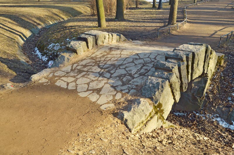 Stone Bridge Across the Ravine. Stock Image - Image of architecture ...