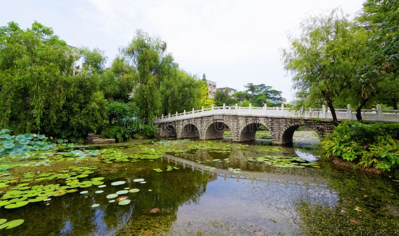 Chinese Arch Bridge stock image. Image of green, arch - 24013893