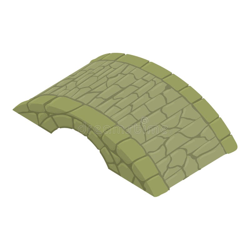 Stone Bridge Icon Isometric Vector. Decorative Stone Bridge without ...