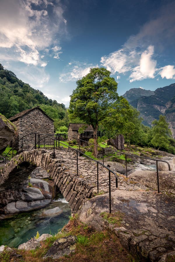 A Stone Bridge that Leads To a Village Stock Image - Image of bridge ...