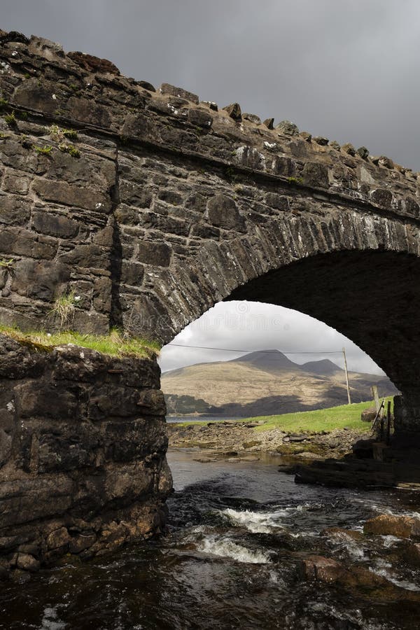 Stone Bridge on Mull in Scotland Stock Photo - Image of sunny, bridge ...