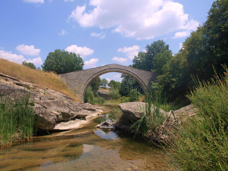 Stone bridge over creek stock image. Image of bridged - 5600689