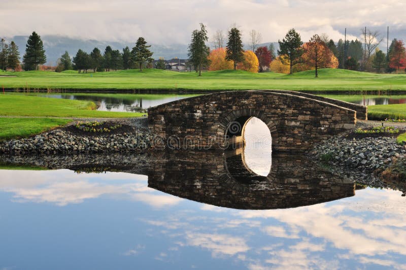 Stone Bridge Over Creek on Golf Course Stock Image - Image of ...