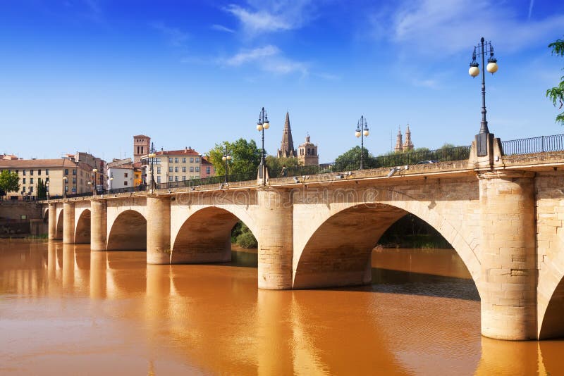 Stone Bridge Over Ebro River Logrono Stock Photos - Free & Royalty-Free ...