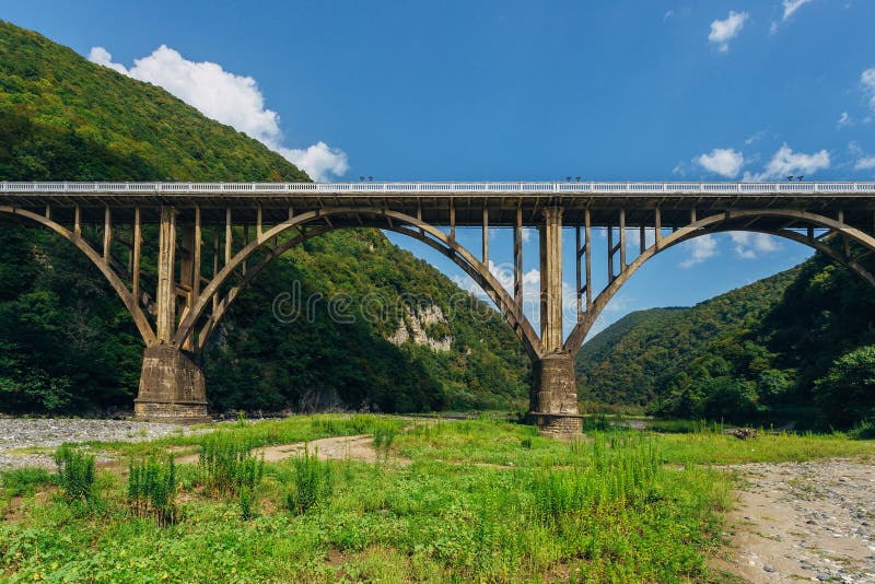 Stone Bridge Over Gorge of River Gumista, Abkhazia Stock Photo - Image ...