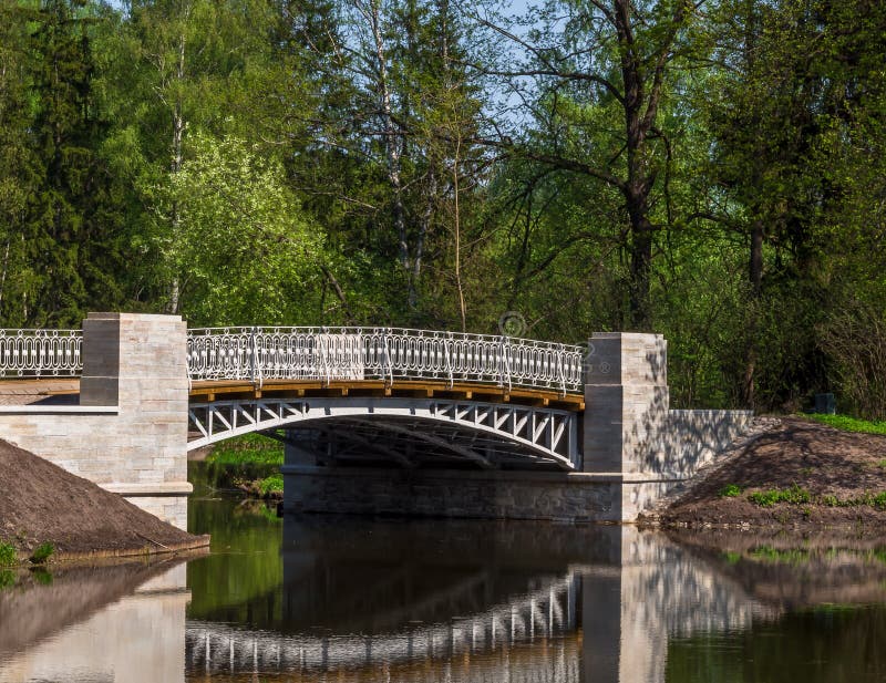 Stone Bridge Over the River in the Park Stock Image - Image of outdoors ...