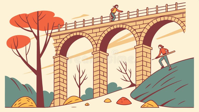 Stone Bridge with People, Architectural Structure, Historic Bridge View ...