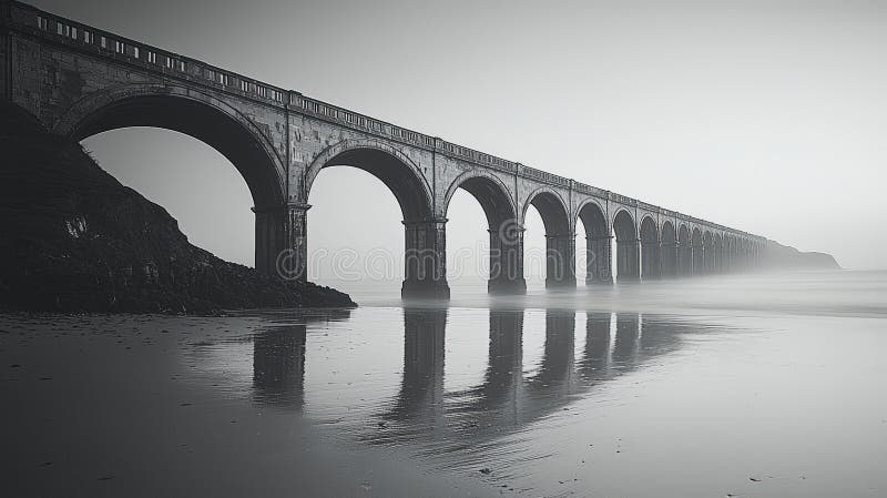 Stone Bridge Reflection stock illustration. Illustration of black ...