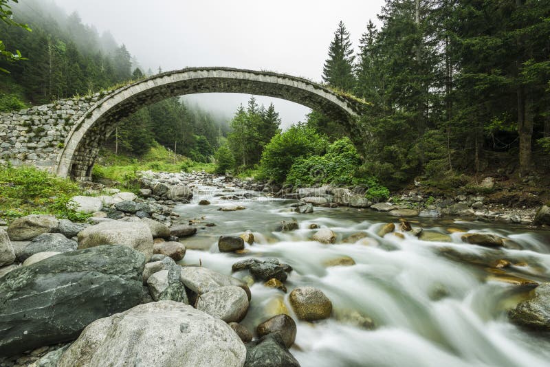 Stone Bridge, Rize, TURKEY stock image. Image of exterior - 49826849