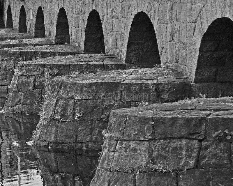 Dam and Old Stone Bridge of the Hydroelectric Power Station in HDR ...