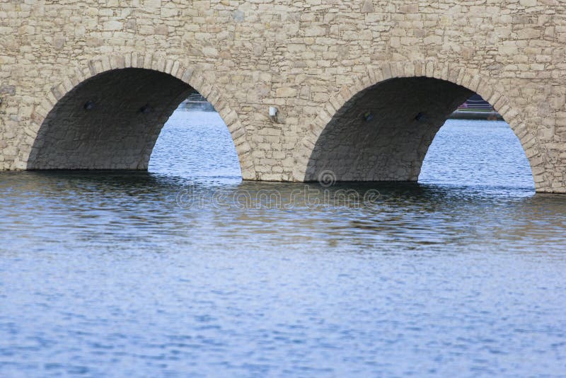 Stone Bridge and Water Reflection Stock Image - Image of bridge ...