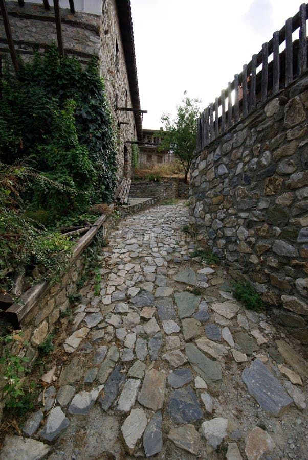 Stone Building Architecture from Paleo Panteleimonas Greece Stock Photo ...
