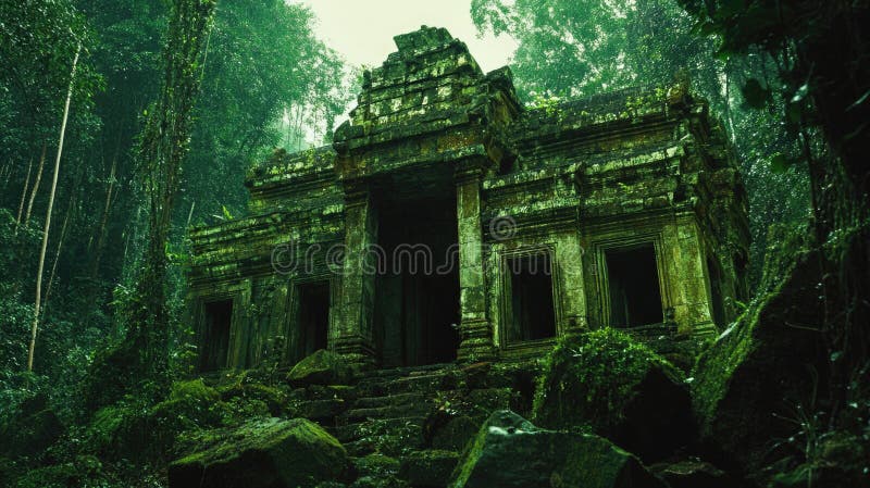 Stone building in forest stock image. Image of woods - 376906497