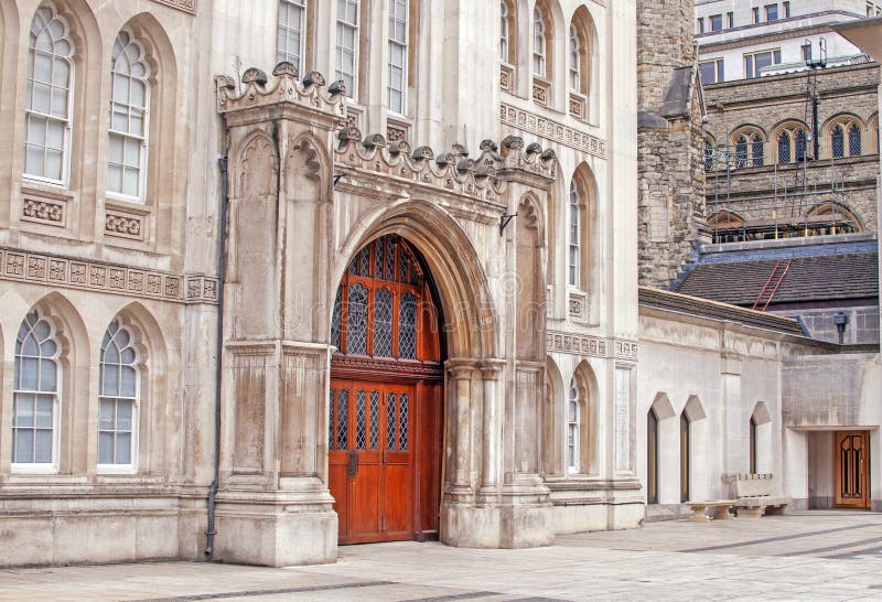 Stone Building in London, Old Architecture, Red Door Stock Image ...