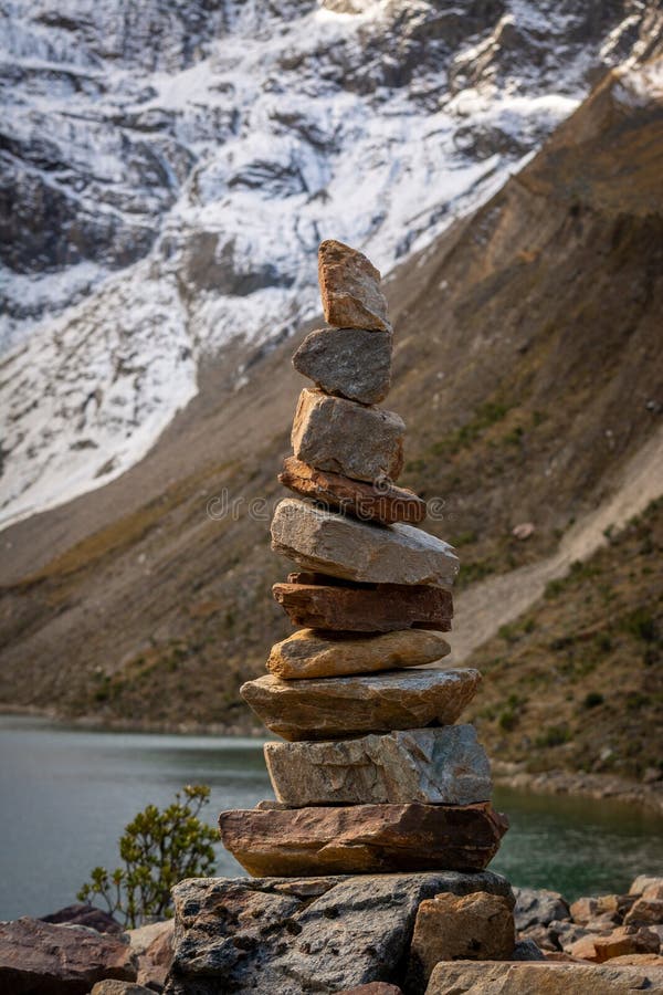 Stone Building in the Peruvian Andes Stock Photo - Image of lake ...
