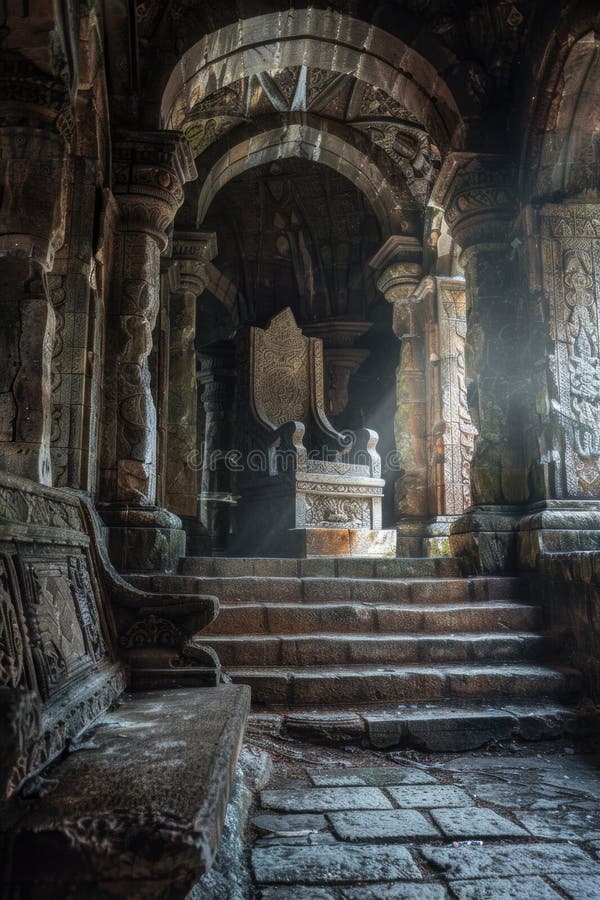 A Stone Building with a Statue in the Middle, Ideal for Use in ...