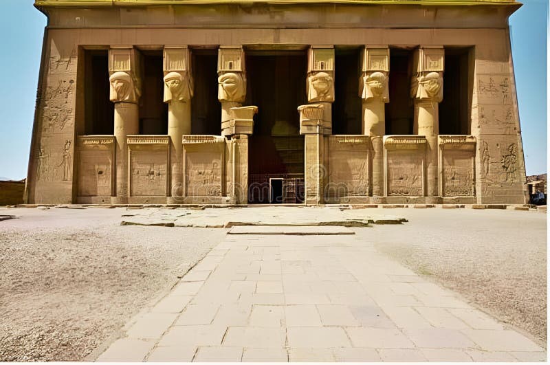 Stone Building with Three Pillars and Five Heads, Architectural Design ...