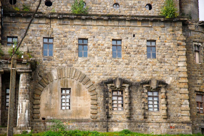 Stone Building with Three Windows Stock Photo - Image of industry ...